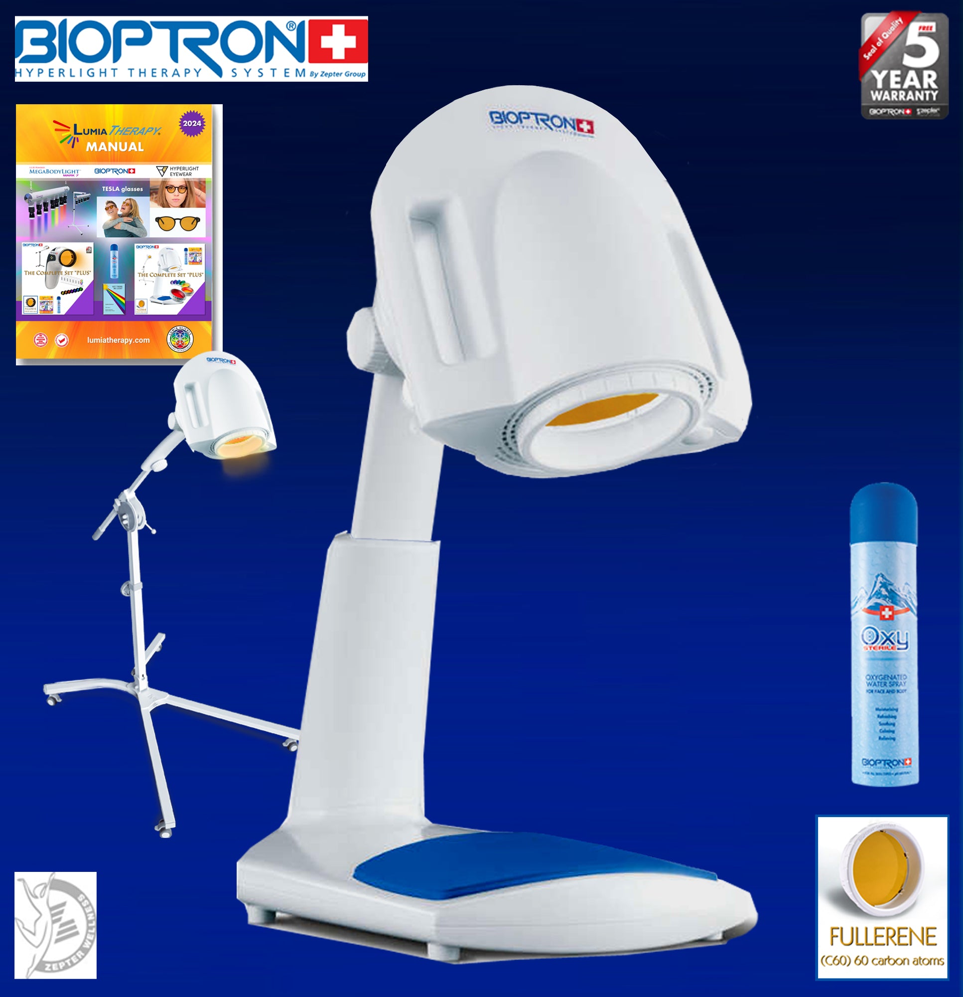 Pro 1-Bioptron /w Floor Stand & FREE Table Stand & featuring the Fulle ...